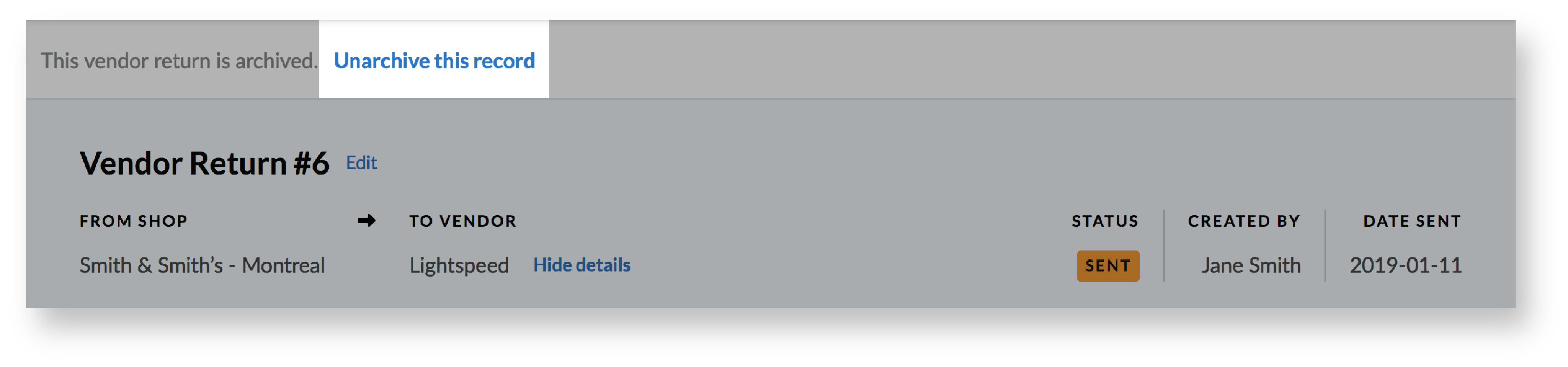 Creating vendor returns – Lightspeed Retail (R-Series)